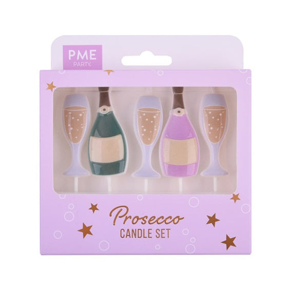 Velas botellas de prosseco y copas - pack 5 uds. – Caprichos de Goya